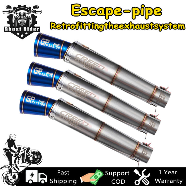 Motorcycle exhaust pipe GP universal 38-51mm stainless steel titanium ...