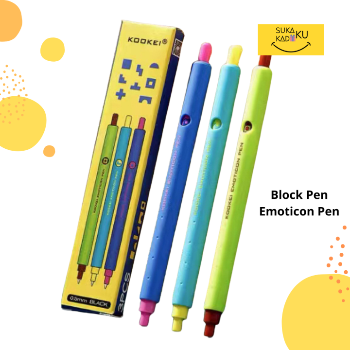 Kookei Emoticon Gel Pen 0,5 mm / 3pcs Transforming Building Block ...