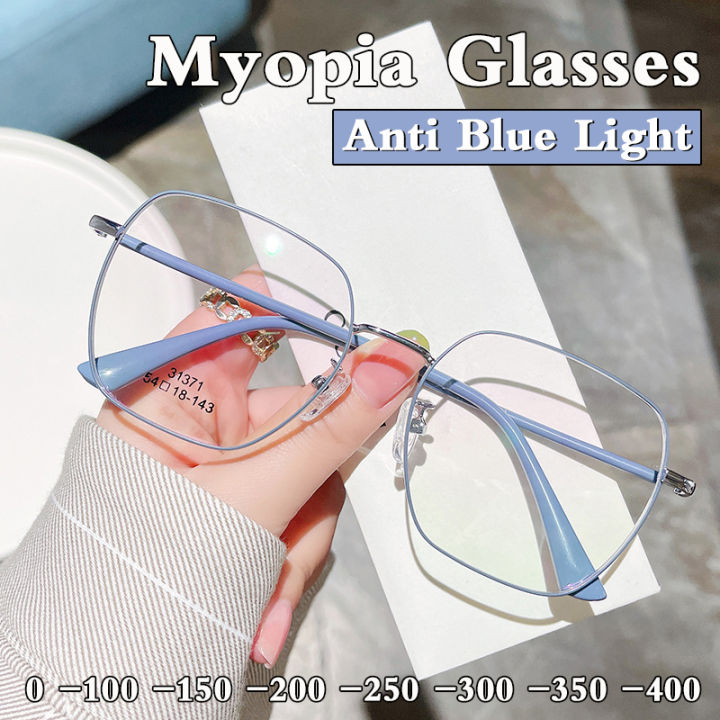 -400° to 0 Large-frame Myopia Glasses Women Myopic Eyeglasses Anti-blue ...