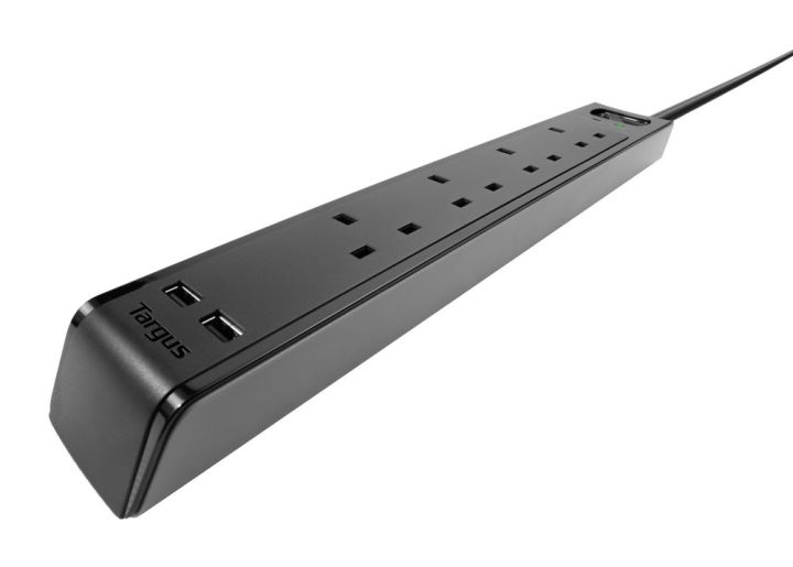 Targus Smart Surge 4 Extension Cord with 2 USB Smart Charger Ports ...