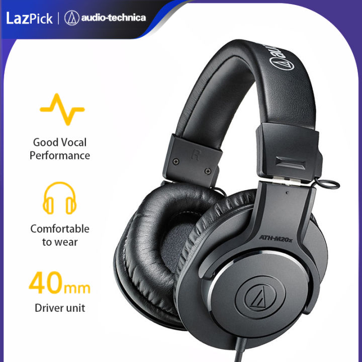Audio Technica ATH-M20x Professional Monitor Headphones with 40 mm ...