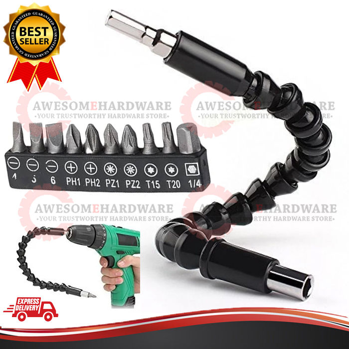 (MAGNETIC) 30CM UNIVERSAL FLEXIBLE SHAFT SCREWDRIVER EXTENSION WITH ...