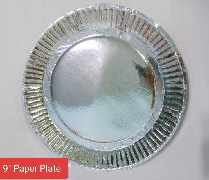 20PCS/PER PACK PAPER PLATE DISPOSABLE ORDINARY SILVER LAMINATED | Lazada PH