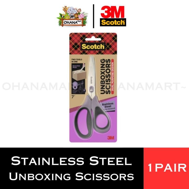 3M Scotch® Stainless Steel 2-in-1 Unboxing Scissors (7-inch) - Multiple ...