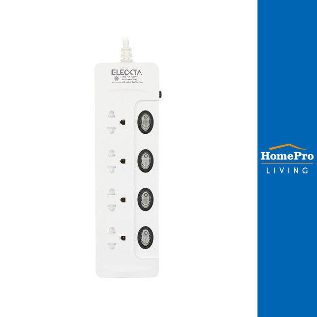 ELECKTA มาตราฐาน มอก. พร้อมรับประกันสินค้า 2 ปี รางปลั๊กไฟ 4 ช่อง 4 ...
