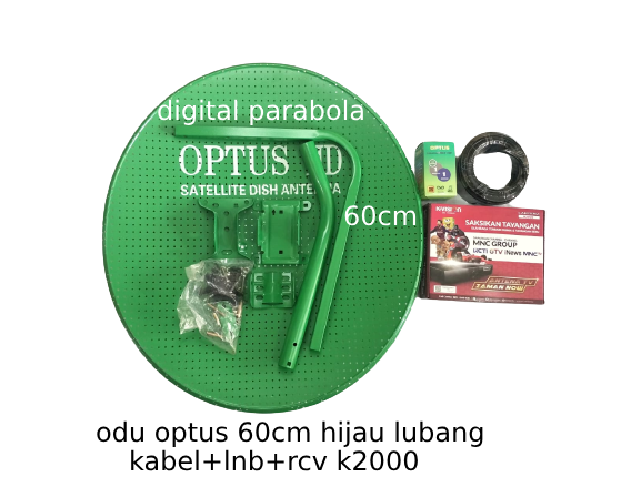 Odu Parabola Mini Optus 60 cm Hijau Full Set Lubang + 1 Pcs Receiver Cartenz | Lazada Indonesia