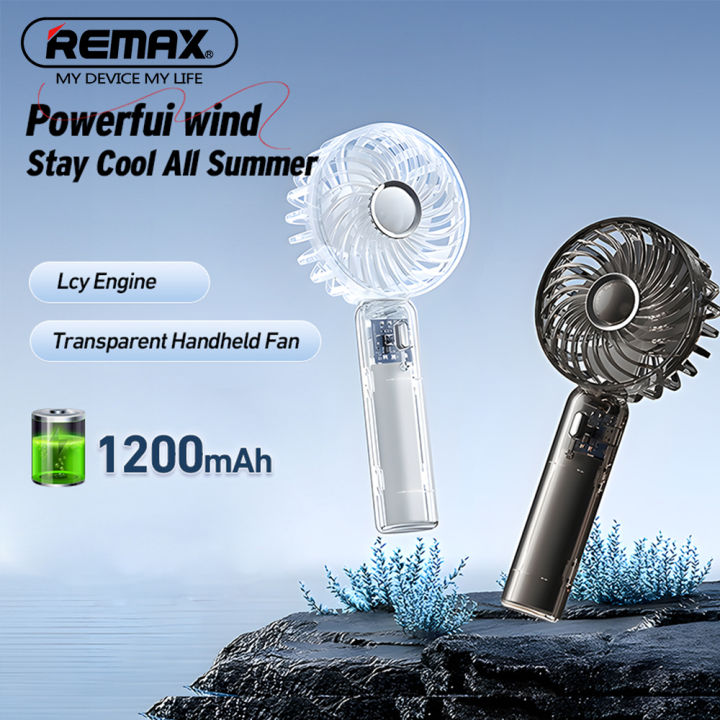 Remax Transparent Handheld Fan Three Speed with Ice Sensation Silent ...