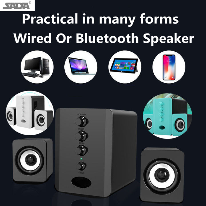 SADA MINI USB Home Speaker Set Wired Or Bluetooth Combination Heavy ...