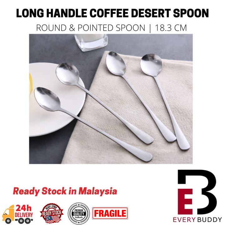 Ready Stock Lifestyle Elegant Dessert Spoon Long Handle Ice Cream ...