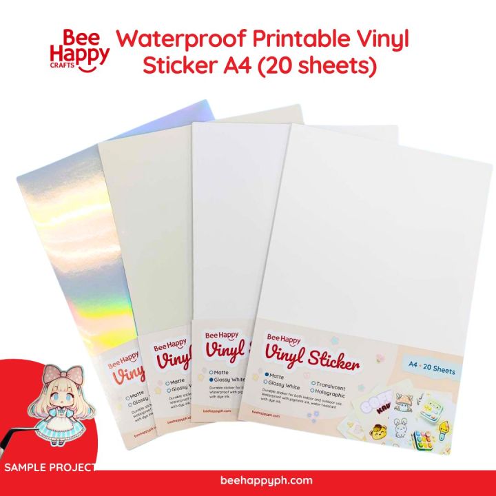 Bee Happy Waterproof Printable Vinyl Sticker A4 (20 Sheets) i-tech ...