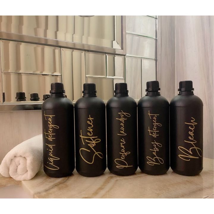 Botol 1L HITAM stiker gold new. aesthetic bottle minimalist refill ...