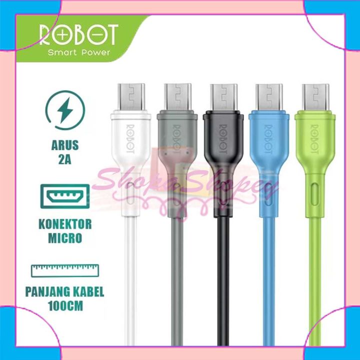 ROBOT Kabel Data RBM100S Android Micro USB 1M Data Cable Original ... ROBOT Kabel Data RBM100S Android Micro USB 1M Data Cable Original ...