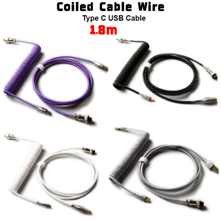 Type C USB Cable Mechanical Keyboard Coiled Cable Wire Mechanical ...