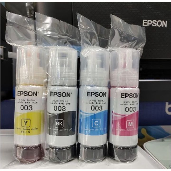 Epson 003 Original Ink Bottle Set of 4 Colors Black, Cyan, Yellow ...