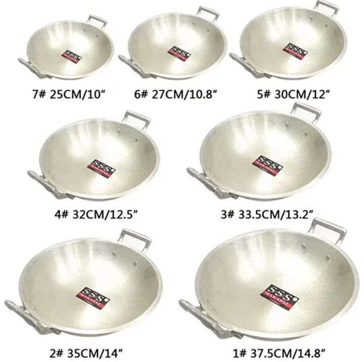Aluminium cooking wok / Aluminium polish wok Kawali double handle ...