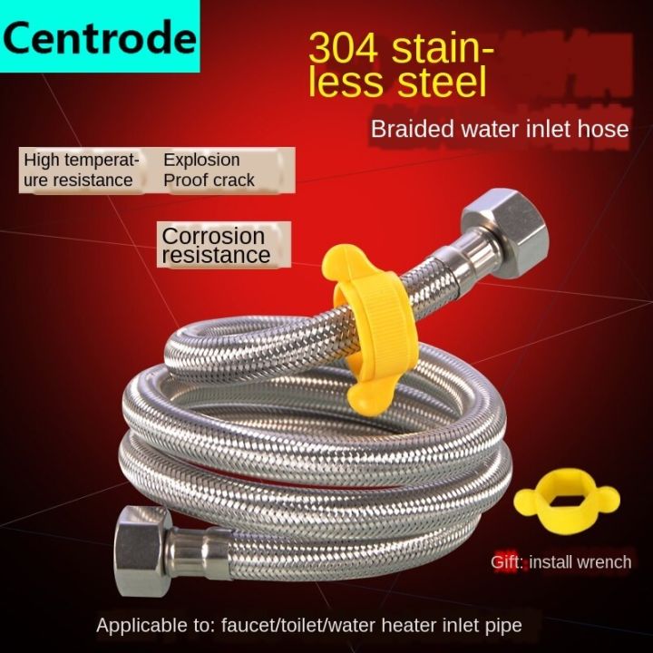 304 Stainless Steel Braided Tube Hot And Cold Water Inlet Hose High ...