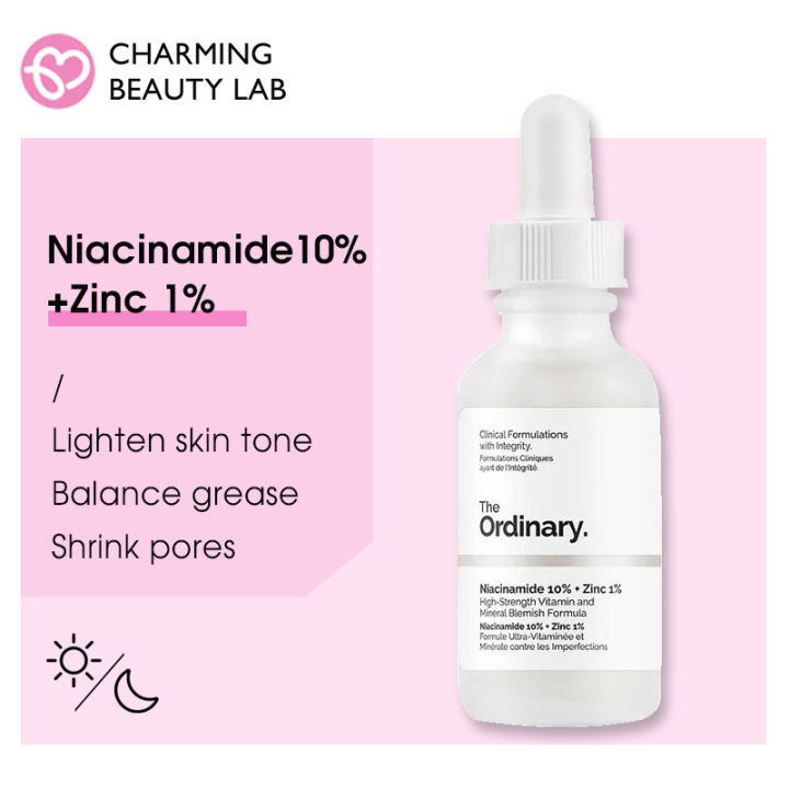The Ordinary Niacinamide 10% + Zinc 1% 30ml charming beauty lab ...