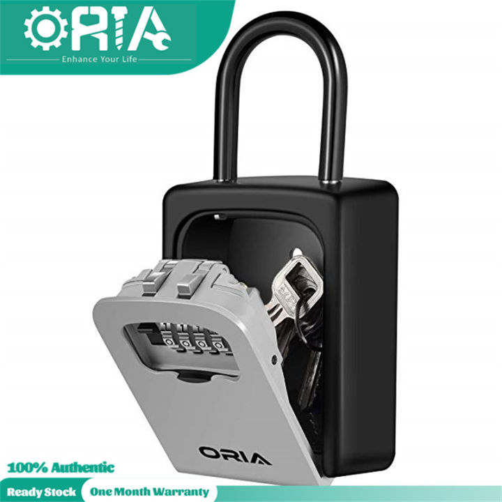 ORIA Key Storage Lock Box Wall Mounted Key Safe Box, Weatherproof 4 ...
