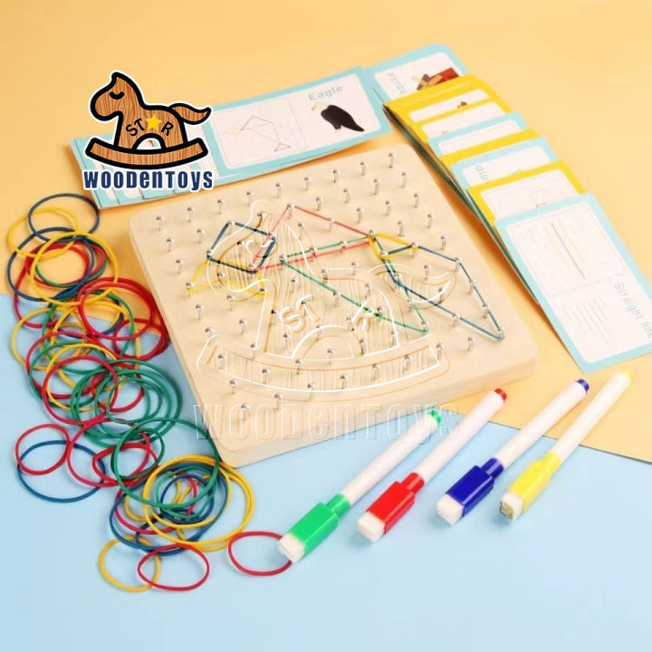 Wooden Geoboard,Mathematical Manipulative Material Array Block Geo ...