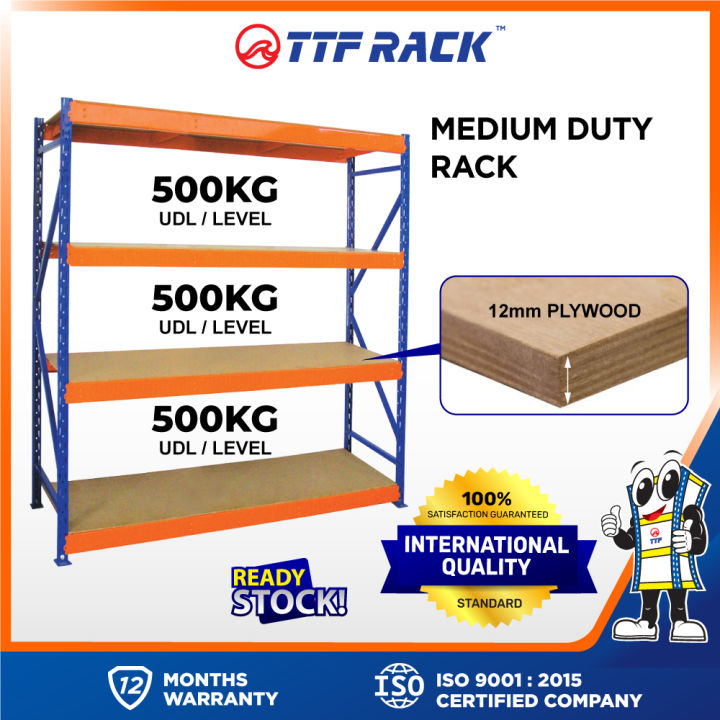 TTF Rack™️ (IHB) Ideal Longspan Shelving Rack (H)180-210cm 12mm Plywood ...