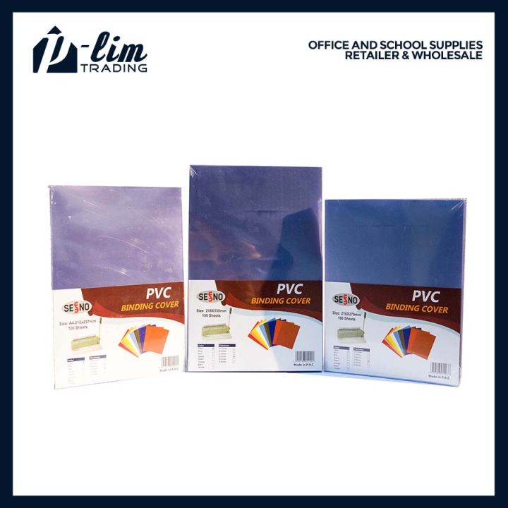 SENO PVC BINDING COVER 200 MICRONS LONG (216MM X 330MM) - CLEAR | Lazada PH