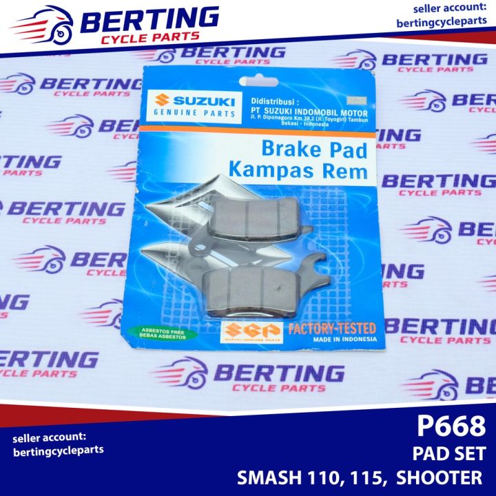 SGP BRAKE PAD Suzuki Raider J 115 FI Shooter 115 FI Skydrive 125 ...