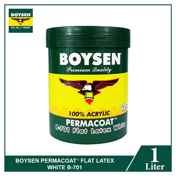Boysen Permacoat Flat Latex White 1L B-701 # | Lazada PH