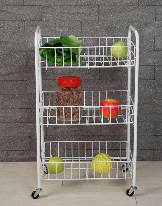 TOWN SHOP ZONE 3 Layer Utility Cart Kitchen Mesh Trolley with Wheels ...