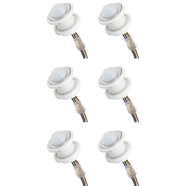 (GIQS) 6X Mini Motion Sensor Light Switch 110-220V PIR Sensor Smart ...