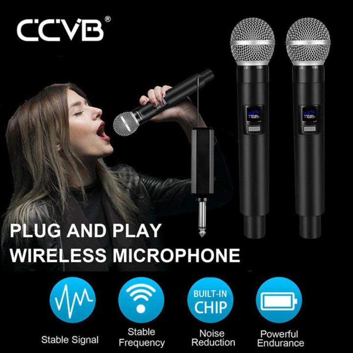 58 Karaoke Wireless Microphone Rechargeable Dual Handheld Mic UHF ...