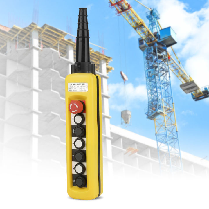 Hoist Switch Control ABS Plastic Working Voltage 500V Hoist Control System 2 Control Buttons ...