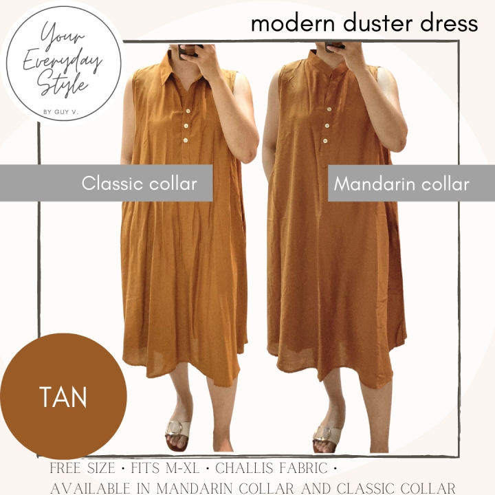 YESbyGV Modern Duster Dress - Sleeveless Mandarin Collar or Classic ...