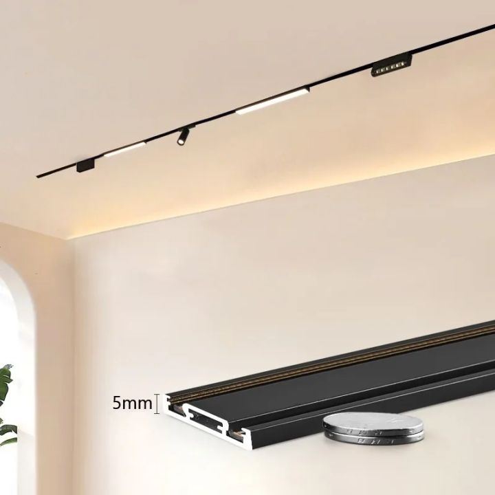Magnet 6mm Ultra Thin Led Ceiling Lights Surface Mounted Magnetic Track ...