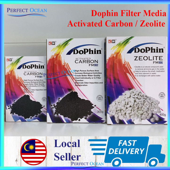 Dophin Filter Media Zeolite 400g/ Activated Carbon 150g/300gWith Mesh ...