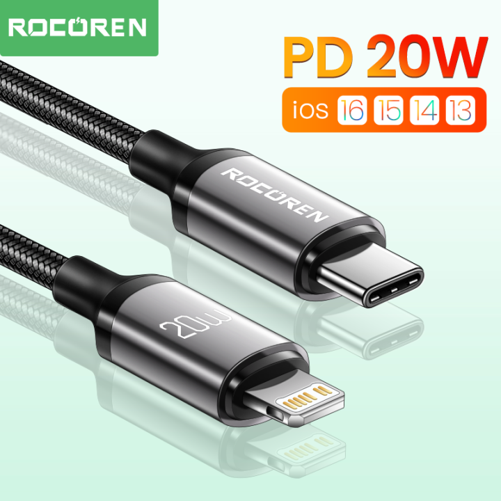 Rocoren PD 20W USB C Cable For iPhone 14 13 12 Pro Max X XR Mini Fast ...