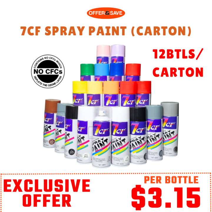 7CF Spray Paint 400ML [Full Color Range] Carton Deal | Lazada Singapore