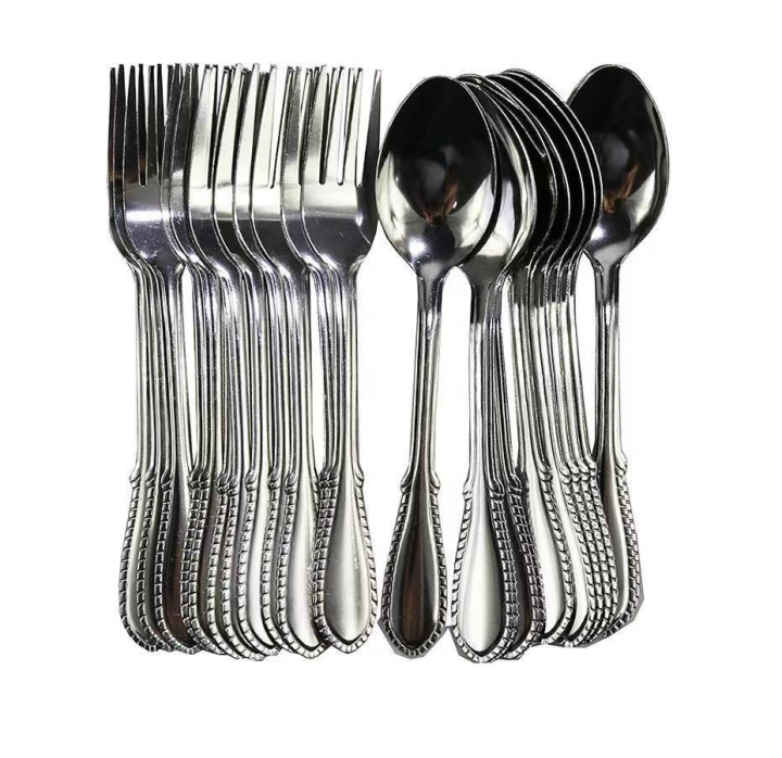 STNDRD 1 Dozen Stainless Steel Spoon and Fork Cutleries 12pcs Cutlery ...