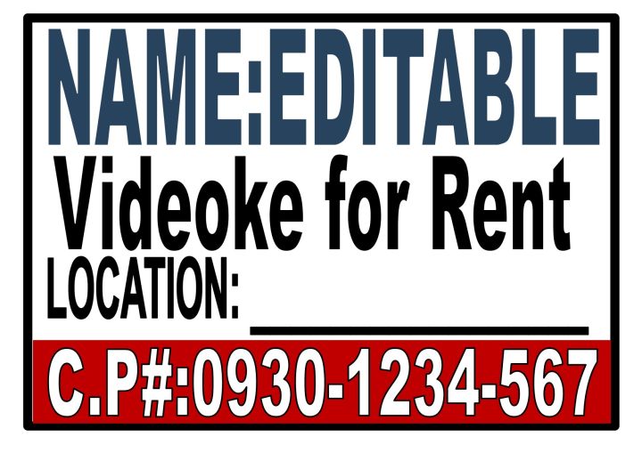 VIDEOKE FOR RENT LAMINATED SIGNAGE (A4 SIZE) WITH FREE DETAILS EDIT ...