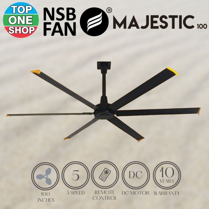 NSB MAJESTIC 100 INCHES 6 ALUMINIUM BLADE BIG FAN DC MOTOR 5 SPEEDS ...