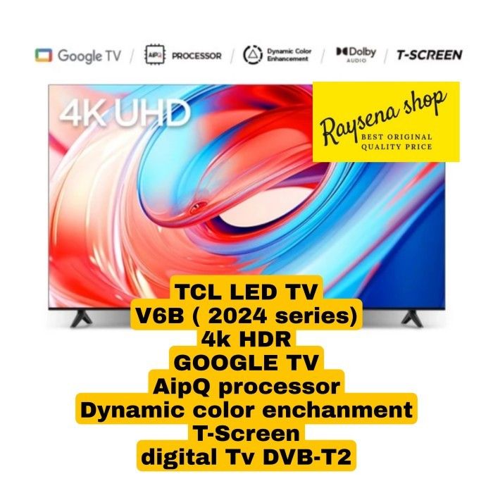 TCL 43V6B 4K Google tv 43 inch 2024 series | Lazada Indonesia