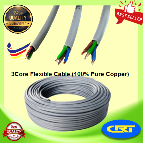 3 Core Flexible Cable / Kabel 3 Core / 100% Pure Copper / Wire Cable ...