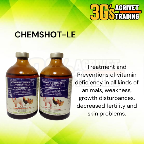 [3G AGRIVET] 1 BOTTLE CHEMSHOT-LE / SOLUTION FOR INJECTION/ VIT B ...