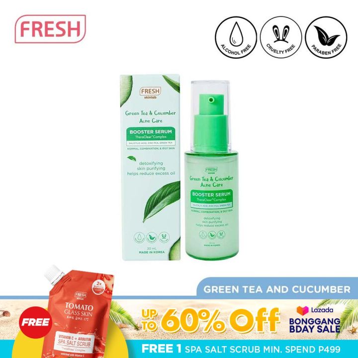 Fresh Skinlab Green Tea and Cucumber Acne Care Booster Serum 30 mL ...