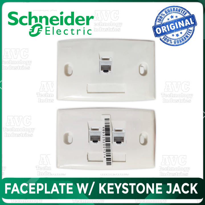 SCHNEIDER 1 port 2 port Face Plate with Cat6 Cat5E keystone Jack ...