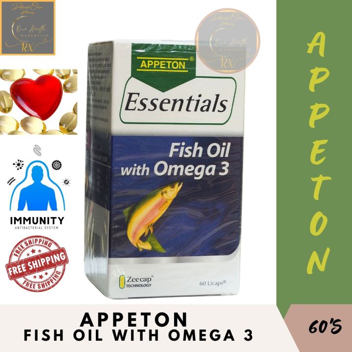 APPETON Essentials Fish Oil with Omega-3 (60's) for Heart Health, Blood ...