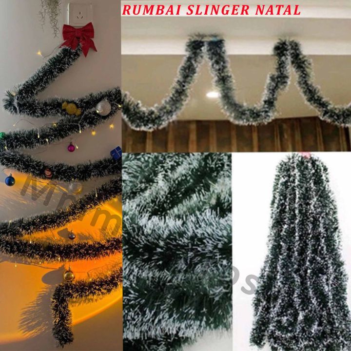 Rumbai Slinger Natal / Hiasan Pohon Natal / Hiasan Dinding Tebal ...
