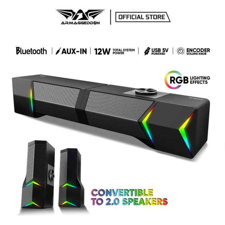 Armaggeddon X-Bar 2 Detachable Gaming Stereo SoundBar | Bluetooth | Aux ...