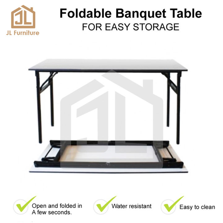 JL Furniture 4ft & 5ft Banquet Table / Foldable Table / Meja Banquet ...