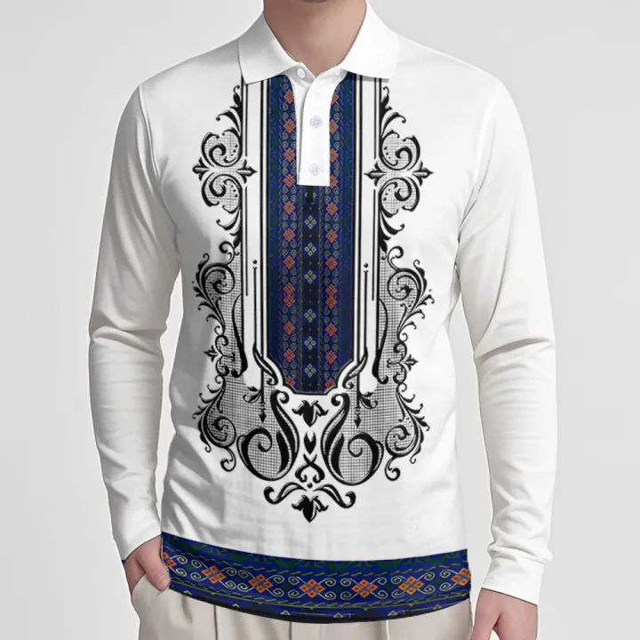 Polo Barong For Men Longsleeve Polo Shirts For Men Barong Tagalog Polo ...