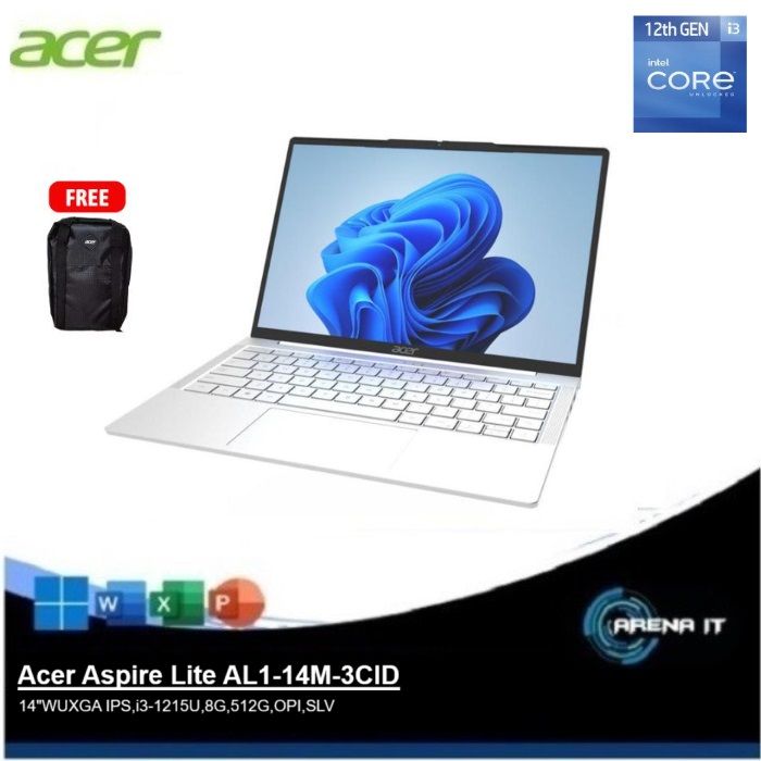 Acer Aspire Lite AL1-14M-3CID [14"WUXGA IPS,i3-1215U,8G,512G,OPI,SILVER ...